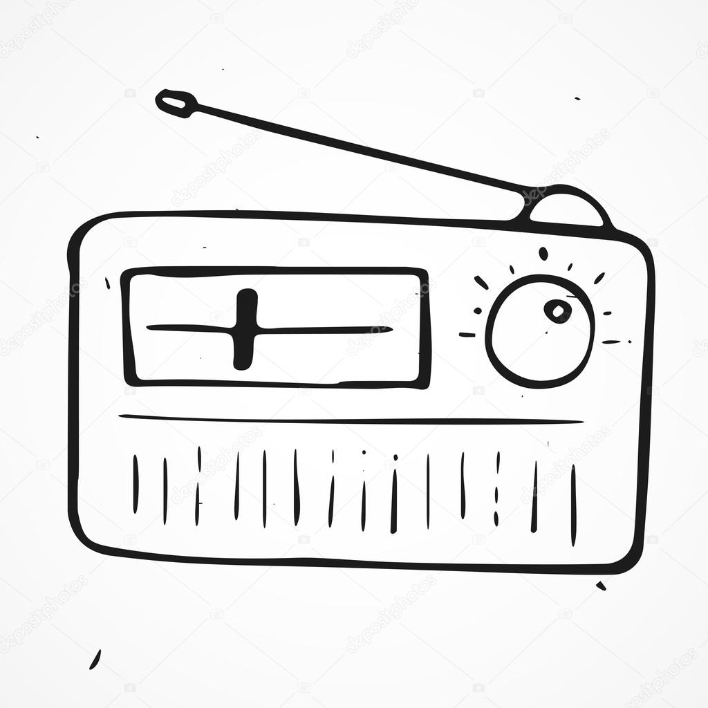 Hand drawn radio — Stock Vector © dimgroshev #37388755