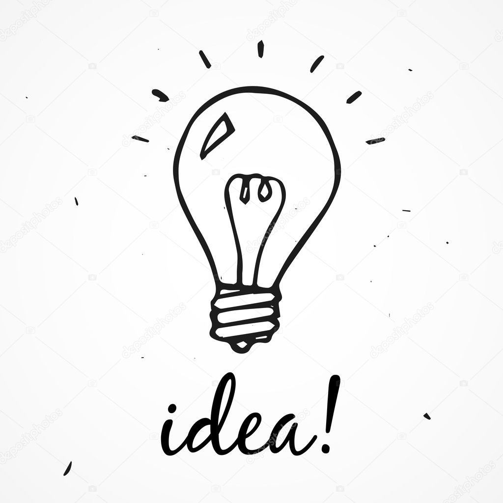 Hand drawn light bulb — Stock Vector © dimgroshev #37388807