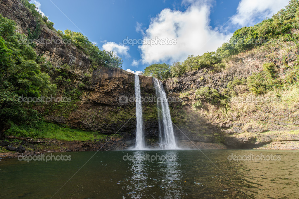 Wailua Falls Hawaiian Waterfall Stock Photo by ©demerzel21 40827989