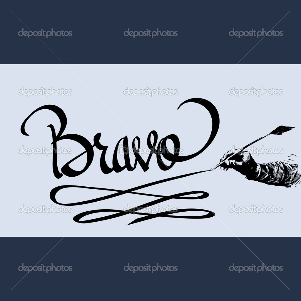 Bravo hand lettering - handmade calligraphy — Stock Vector © Slashman ...