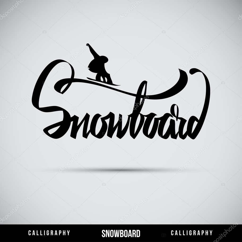 Letras de mão de snowboard - caligrafia artesanal imagem vetorial de ...