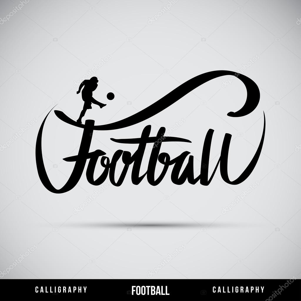 Football hand lettering - handmade calligraphy — Stock Vector ...