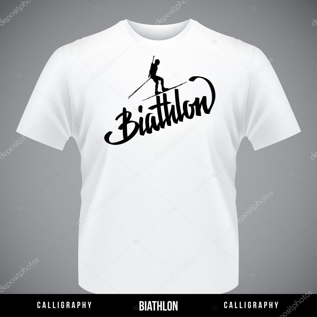 Biathlon hand lettering - handmade calligraphy Stock Vector Image by ...