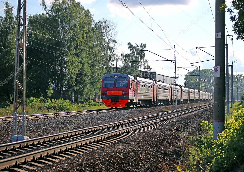 Electric train Russian Railways in Moscow — Stock Editorial Photo ...