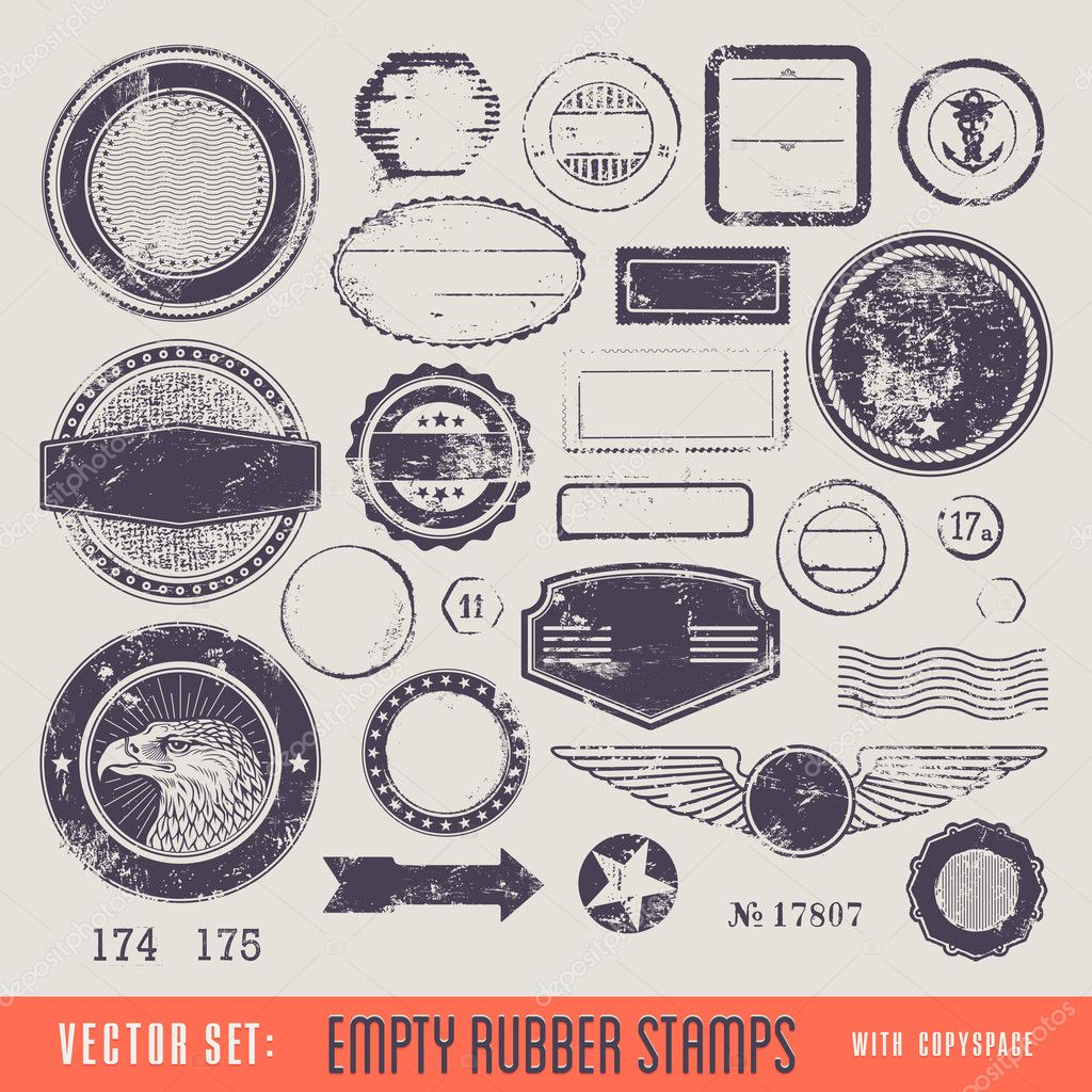 Empty rubber stamps — Stock Vector © studio_accanto #48981435