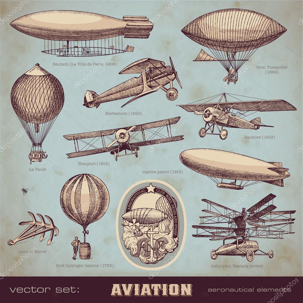Set of aviation Stock Vector by ©studio_accanto 49207165
