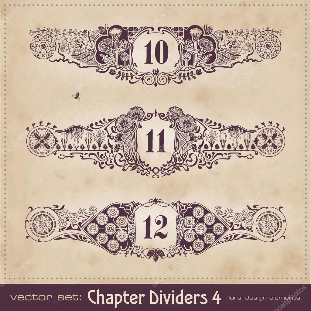 Retro floral chapter dividers — Stock Vector © studio_accanto #49207415