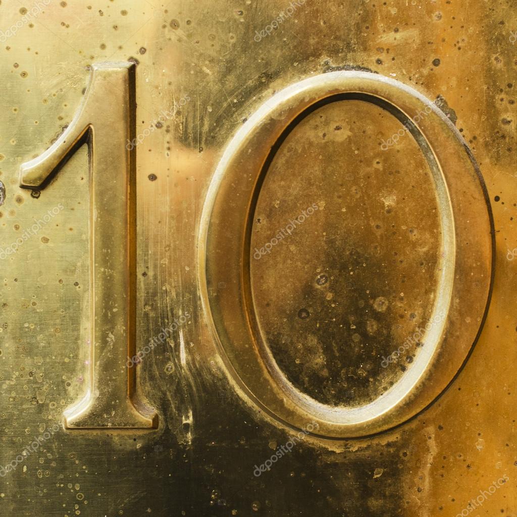 Number ten, gold texture. — Stock Photo © leophotos #23587961