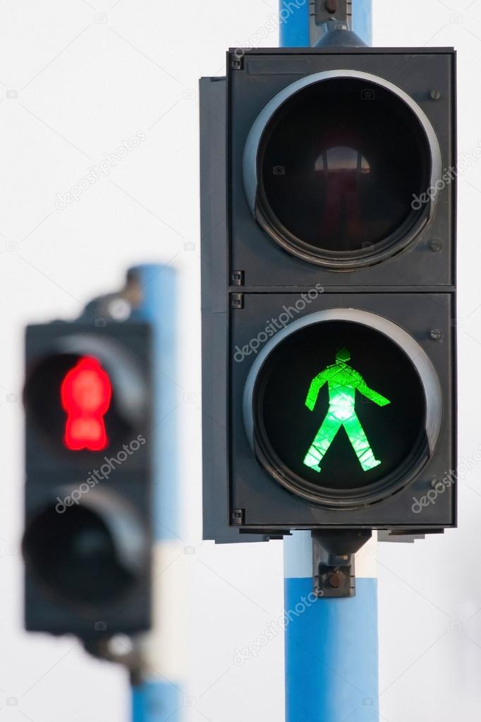 Two traffic lights for pedestrians Stock Photo by ©GoranJakus 50448611
