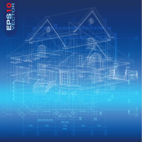 Architectural background. Plan of the house Stock Vector Image by ...