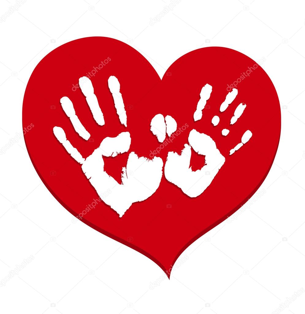 Handprint Heart Clipart