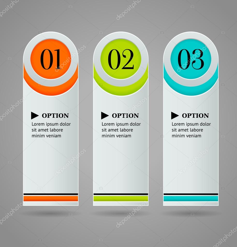 Vertical colorful options banner template. Vector illustration Stock ...