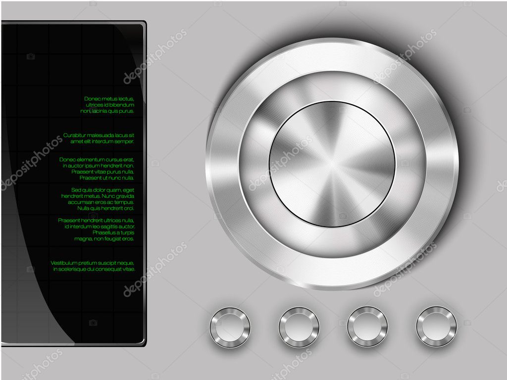 Buttons on a metall background with display Stock Vector Image by ...