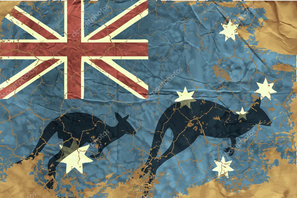 Vintage Australian Flag — Stock Vector © PanaceaDoll #15857155