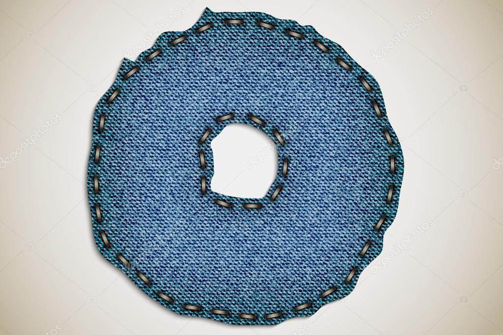 figura 0 de jeans, figura y letra de la textura de jeans 2024