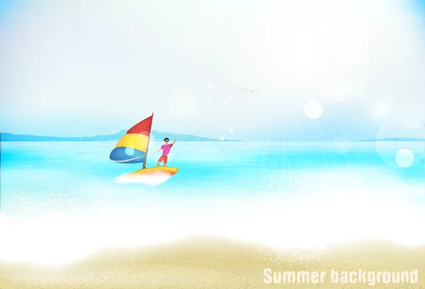 Hawaii beach. Vector illustration of the tropical beach. Stock Vector ...