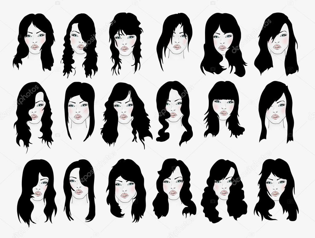 Set Of Womens Hairstyles Stock Vector Image By ©panaceadoll 40871155