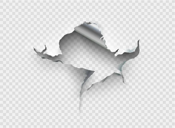 Ragged Hole torn in ripped metal on transparent background Stock Vector ...