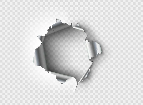Ragged Hole torn in ripped metal on transparent background Stock Vector ...