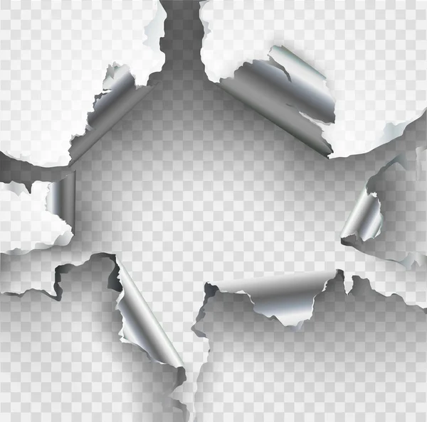 Ragged Hole torn in ripped metal Stock Vector by ©PanaceaDoll 180379440
