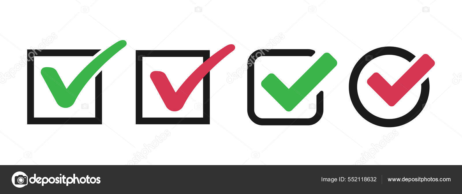 Kontrolmærke Tjekliste Ikoner Markeringsgodkendelse Stock-vektor af ...