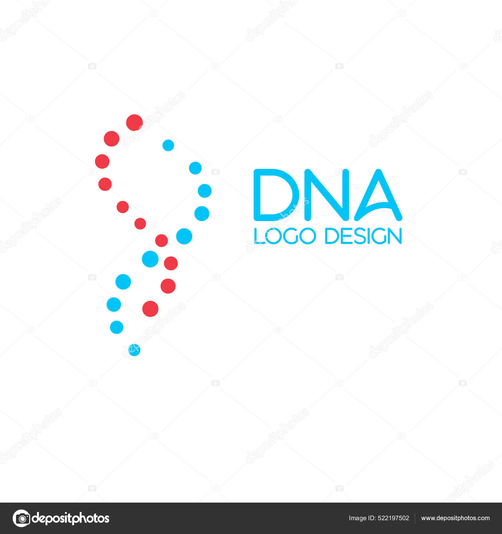 Dna dot Logo Template. Genetics Vector Design. Science and Medicine ...