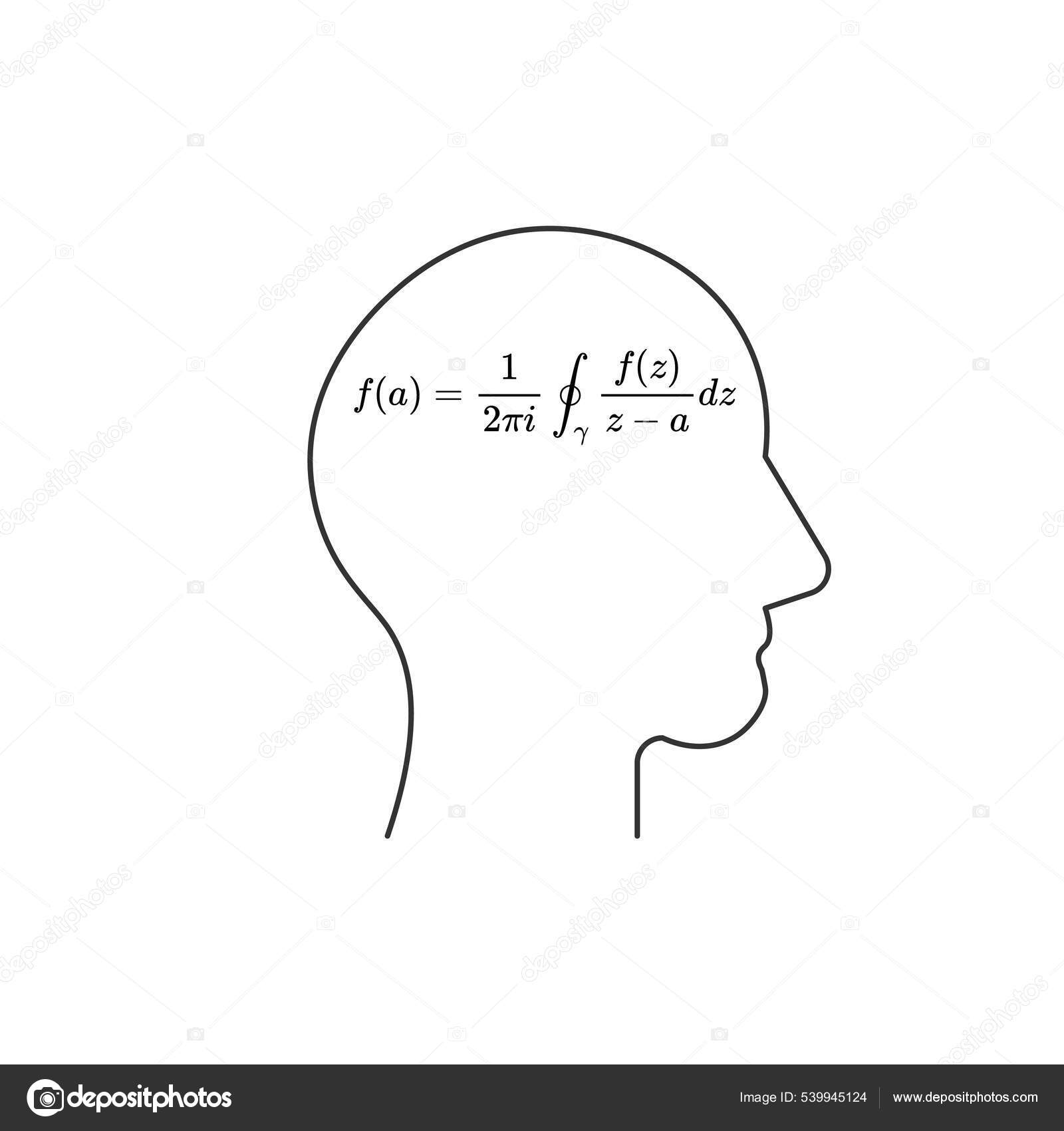 Linear head with Mathematics formula education concept. Stock vector ...