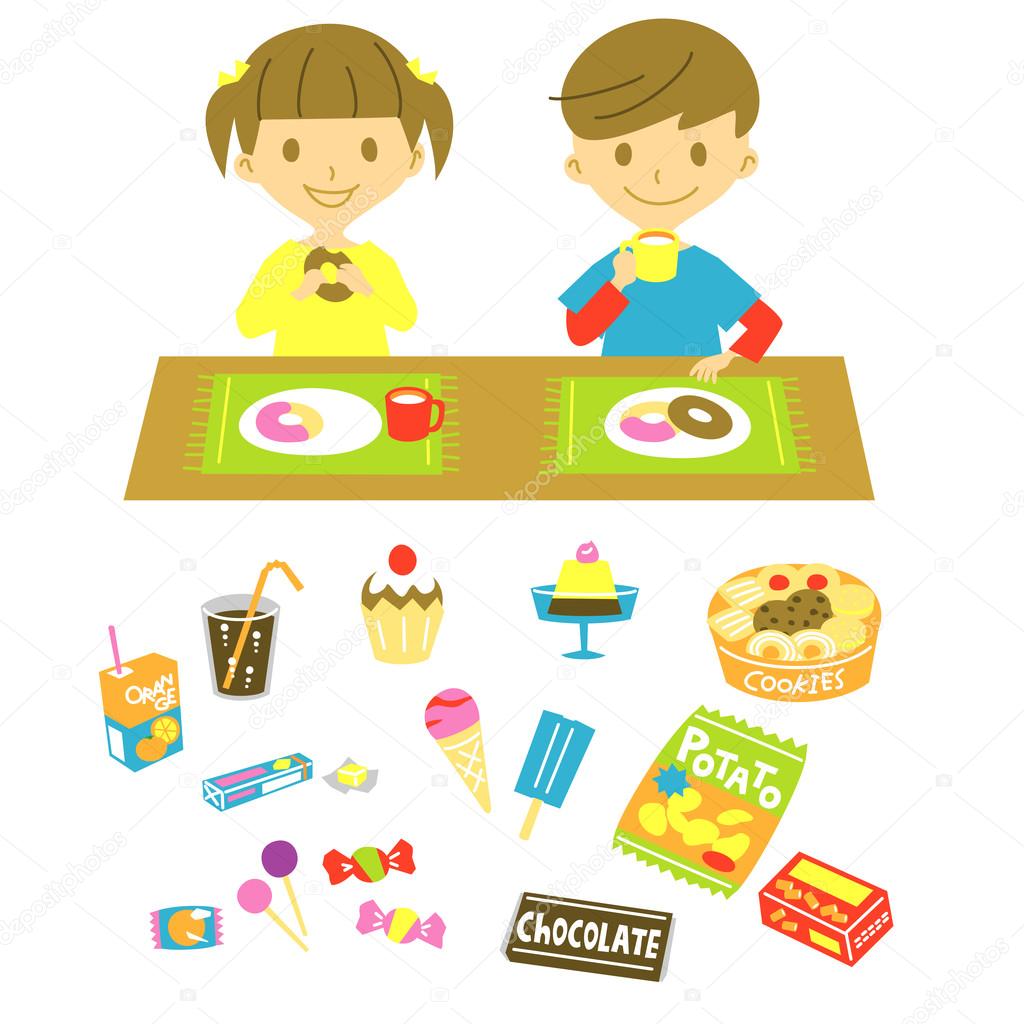 Enfants, prendre une collation — Image vectorielle niow © #22702101