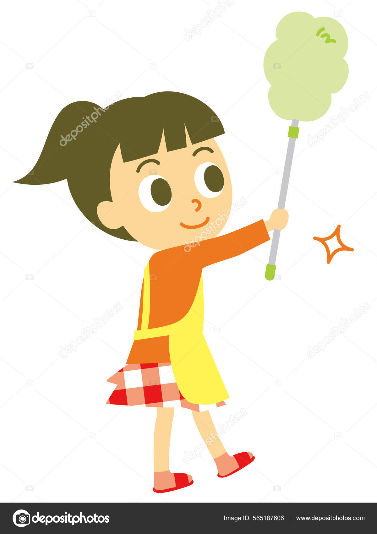 Kids Dusting Clipart