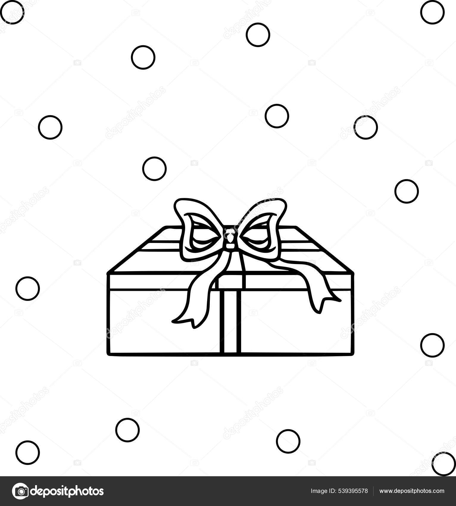 Cute Simple Outline Drawing Christmas Gifts Presents Fun Coloring Book ...