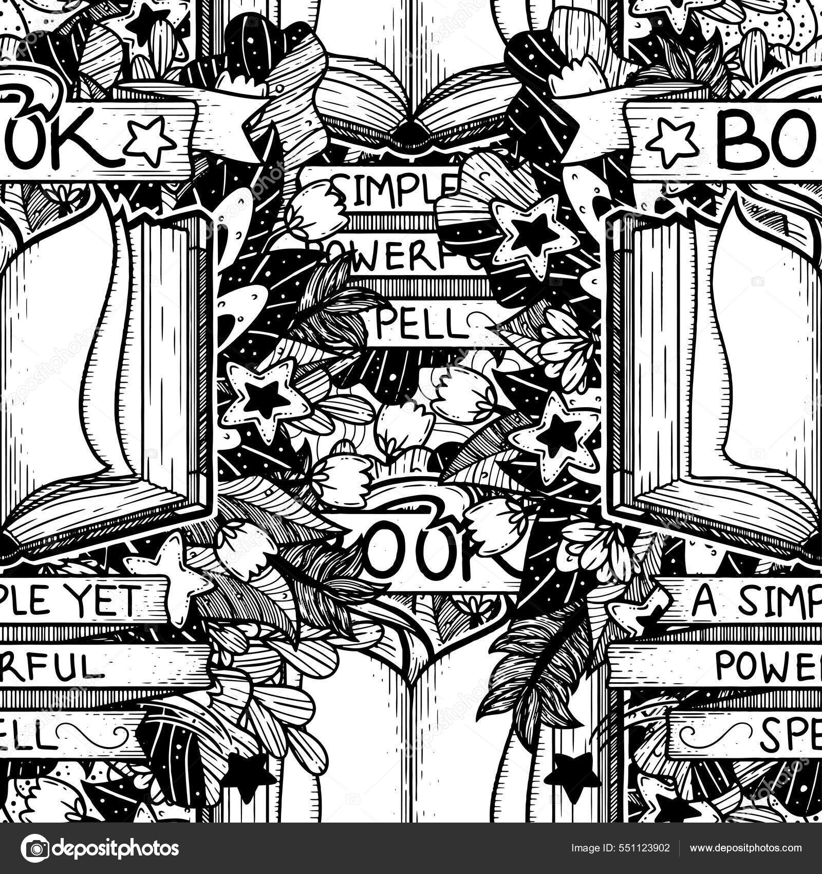 Beautiful Illustration Open Book Floral Background Cute Book Theme ...