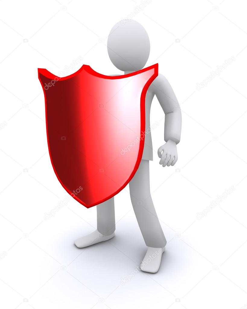 człowiek z tarczą, ochrona — Zdjęcie stockowe © andegraund548 #26087783