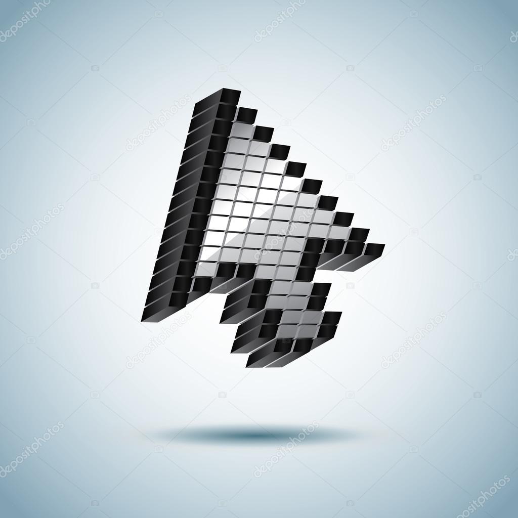 Mouse cursor arrow from pixels Stock Vector by ©andegraund548 31047219