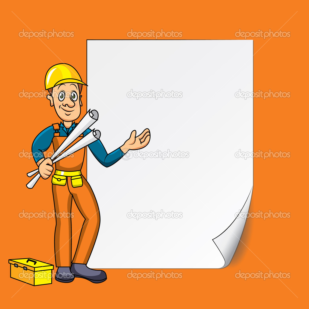 Engineer with blank paper Stock Vector Image by ©andegraund548 #34265913