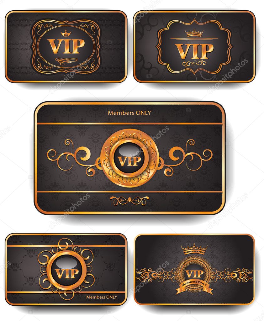 Set of Vip gold cards Stock Vector Image by ©Happymia #14433413
