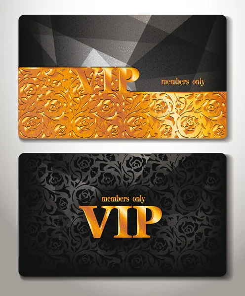 Gold VIP textured cards with floral design Stock Vector by ©Happymia ...