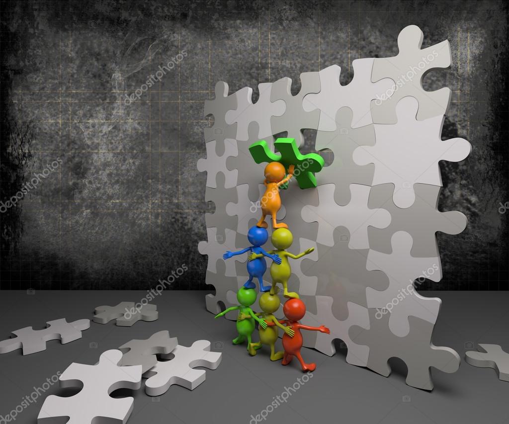 3d teamwork with puzzle Stock Photo by ©quka 13295540