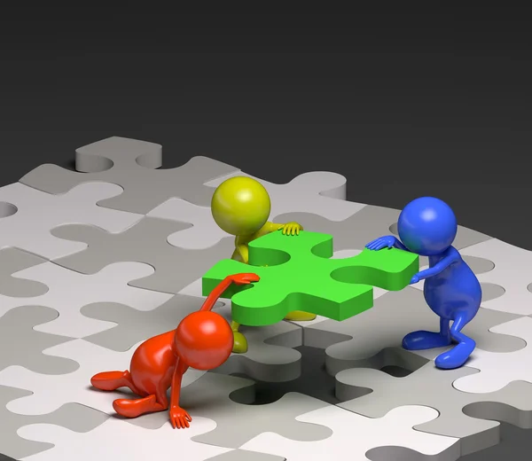 3d teamwork with puzzle Stock Photo by ©quka 13295540