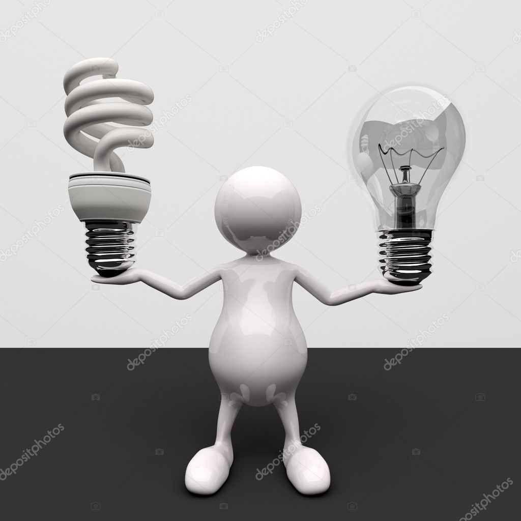 3D Man With Lighting Bulb Stock Photo by ©quka 18743877