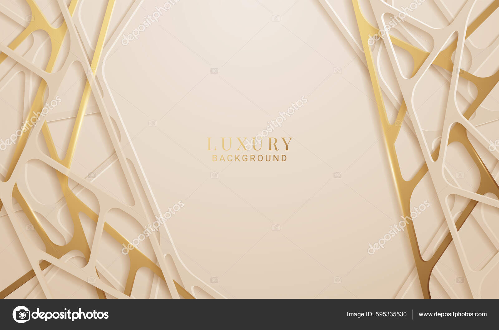 Golden Lines Luxury Cream Color Background Stock Vector by ©temynovian ...