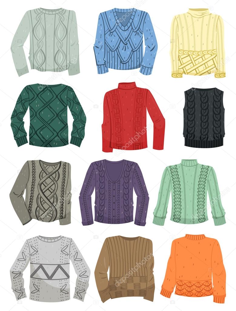 Sweaters with patterns Stock Vector by ©sibiryanka 31264621