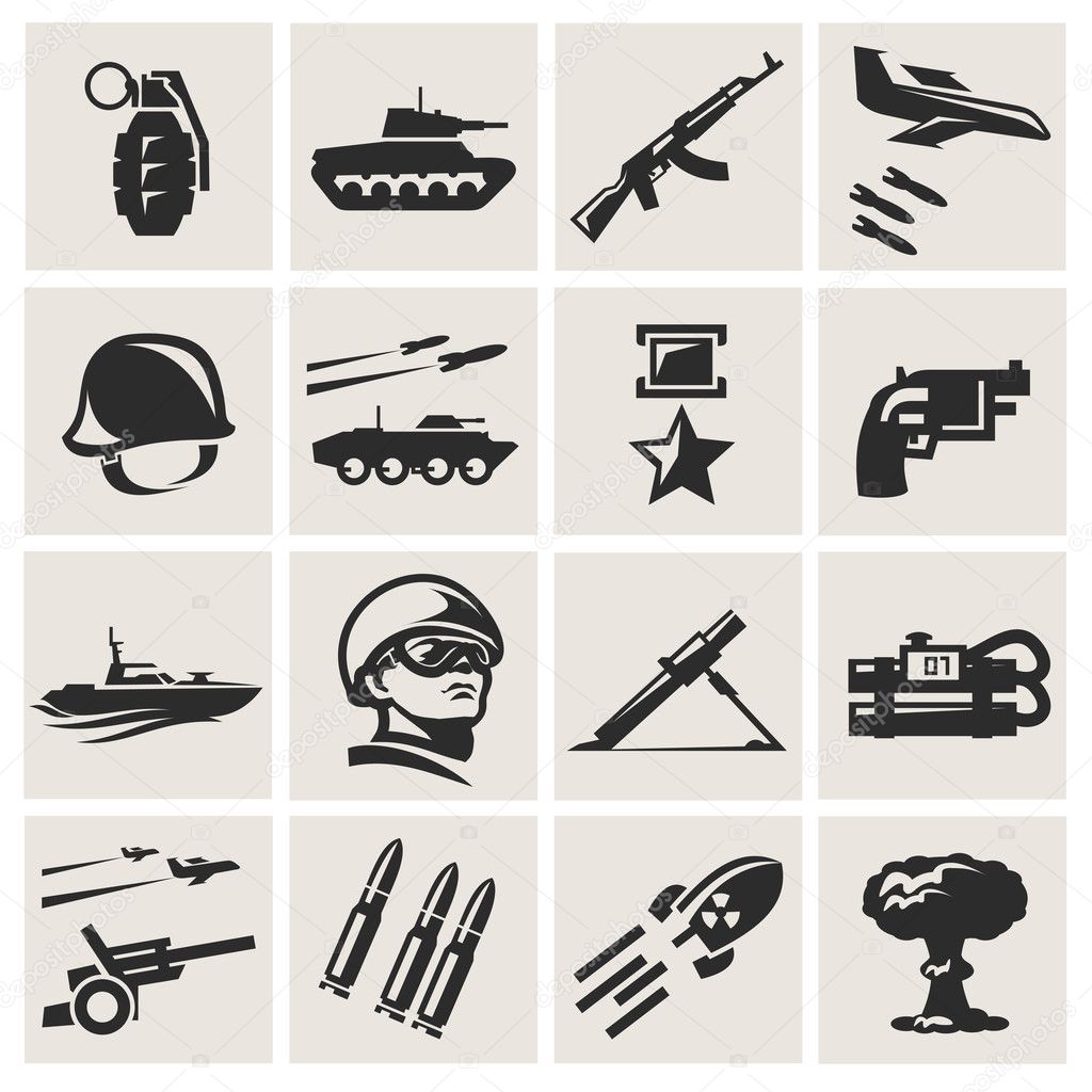 Army. Icons in a vector Stock Vector Image by ©sergeypykhonin #21293617