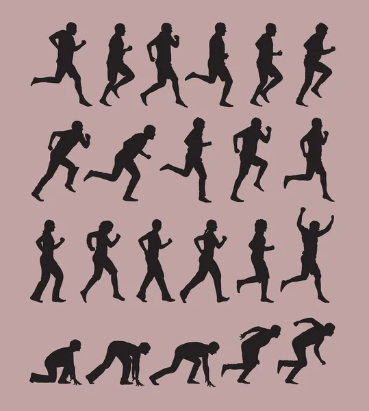 Running Silhouettes Royalty Free Vector Image Vectorstock