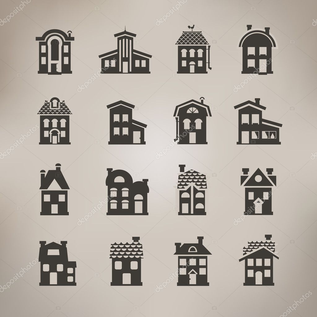House icons. Vector format — Stock Vector © sergeypykhonin #33471313
