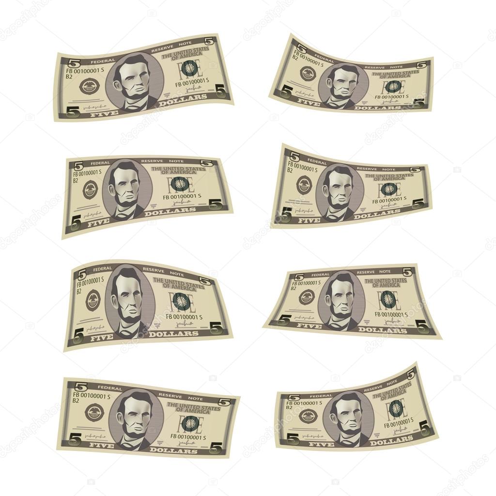 5 Dollar Bill Vector