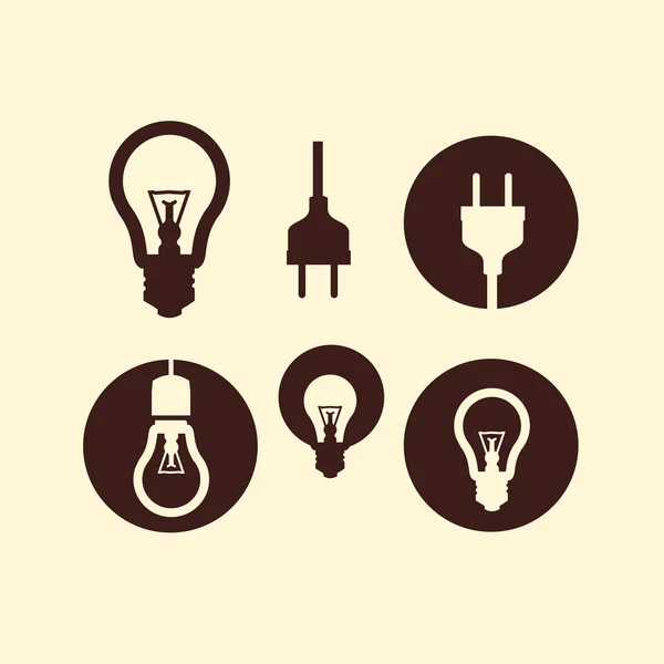 Lightbulb Icon Set Light Bulb Electricity Energy Symbol Label Vector Stock Vector Image by ...