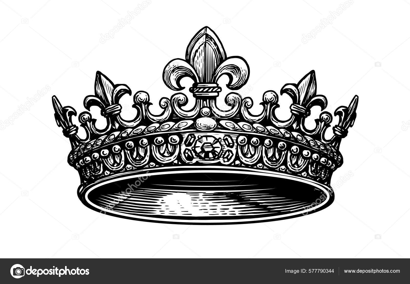 King Crown Sketch Hand Drawn Royal Symbol Power Drawn White Stock ... King Crown Sketch Hand Drawn Royal Symbol Power Drawn White Stock ...