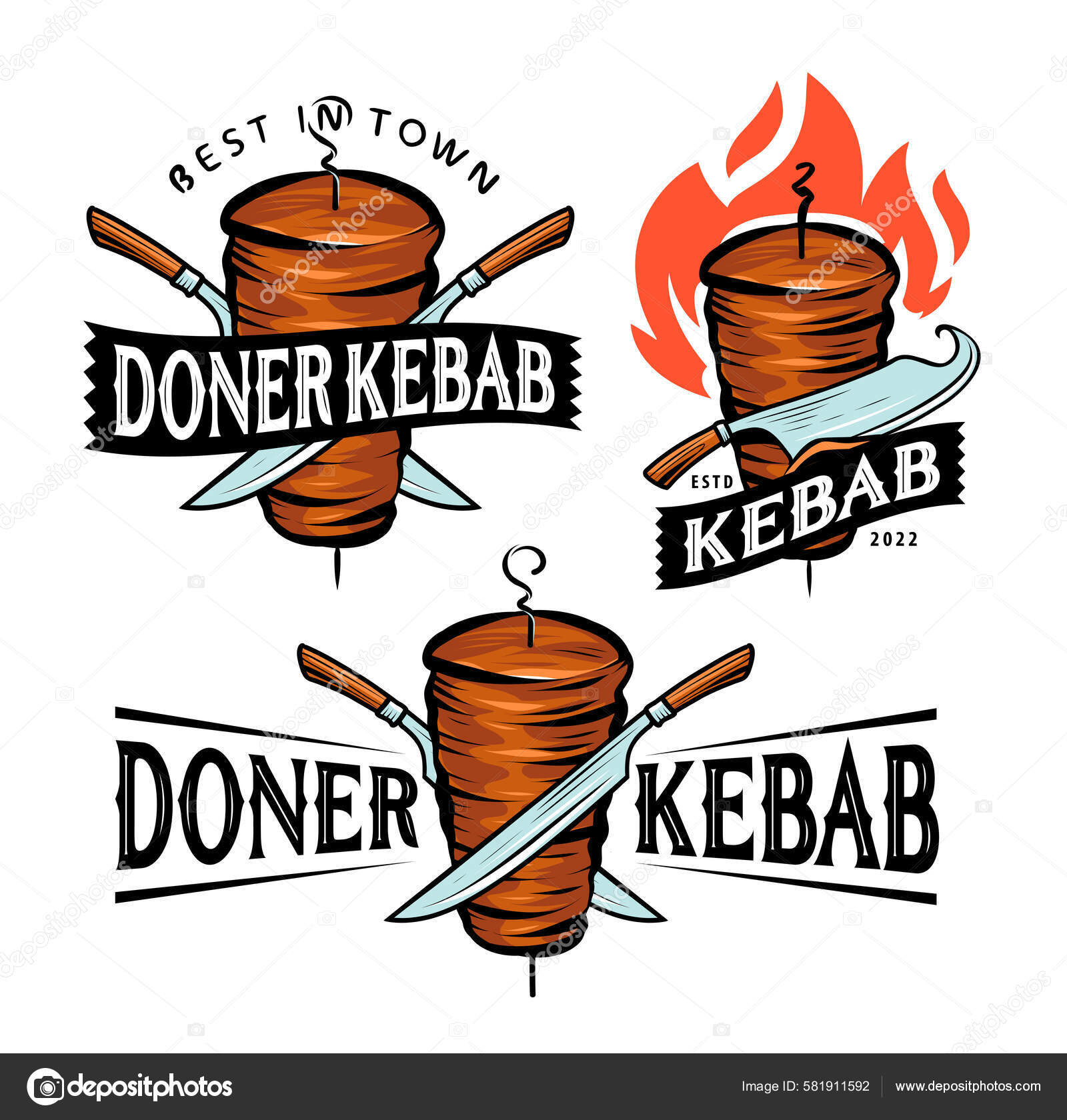 Doner Kebab Logo Döner Logo Für Restaurants Und Märkte.