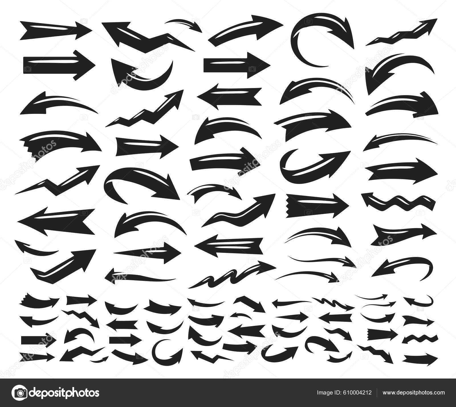 Flecha Signo Vector Conjunto Iconos Símbolos Diferentes Flechas ...