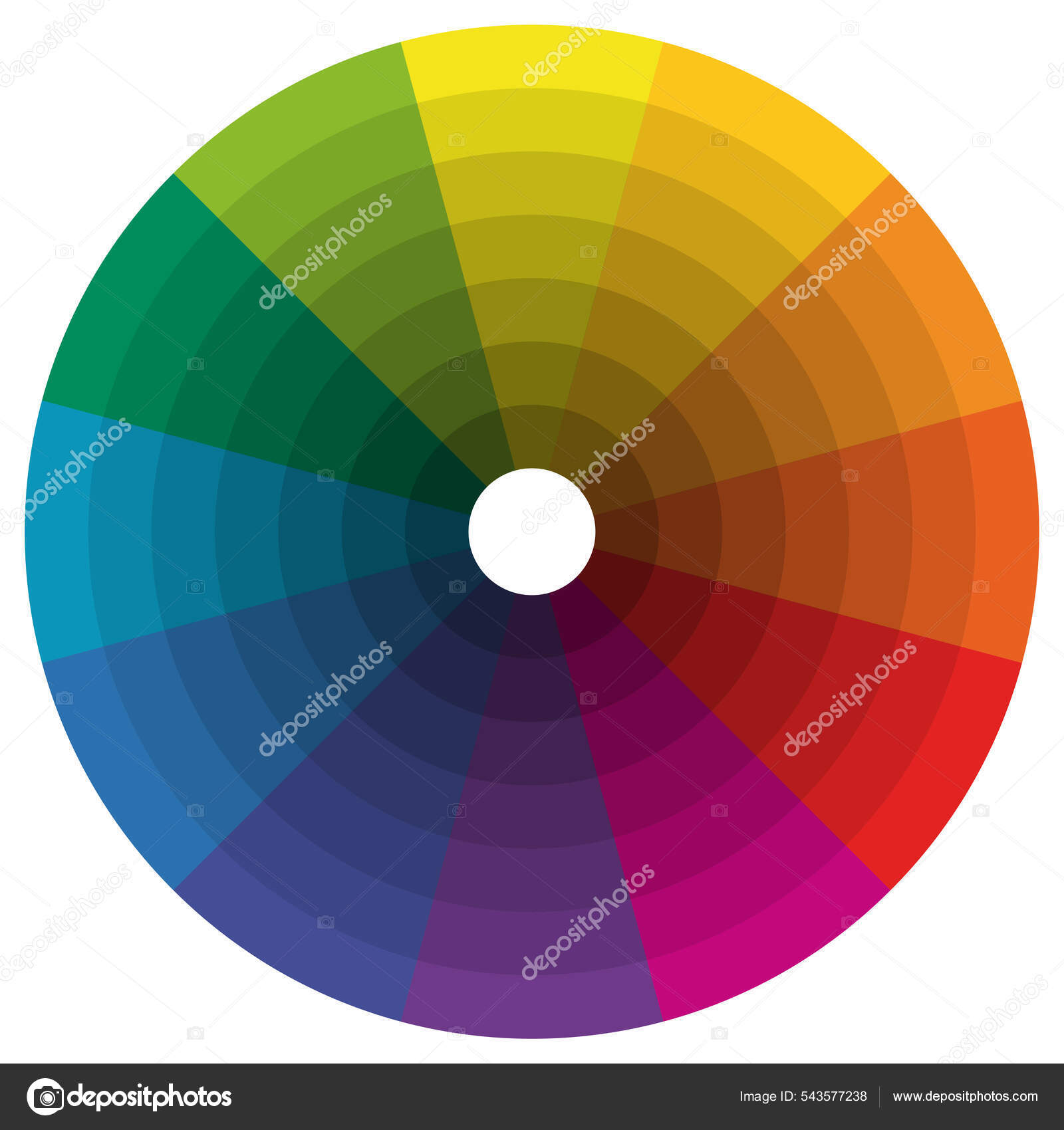 Illustration Printing Color Wheel Different Colors Gradations Stock ...